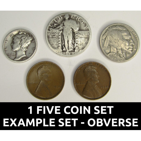 Great Depression Era 5 Coin Set - Old US coins from 1929 and 1930s with ...