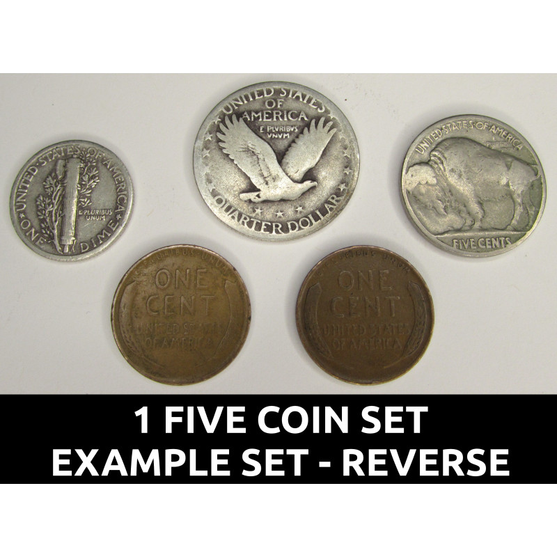 Great Depression Era 5 Coin Set - Old US coins from 1929 and 1930s with ...