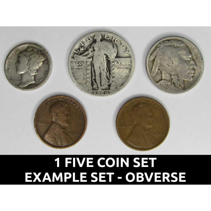 Roaring Twenties 5 Coin Set - Old US coins from the 1920s with silver ...