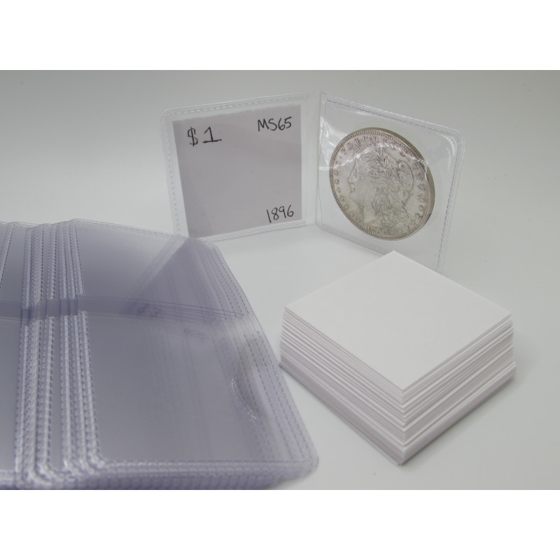 Plastic coin flips - 2x2" - Super Flips - PVC-free - choose quantity 25 ...