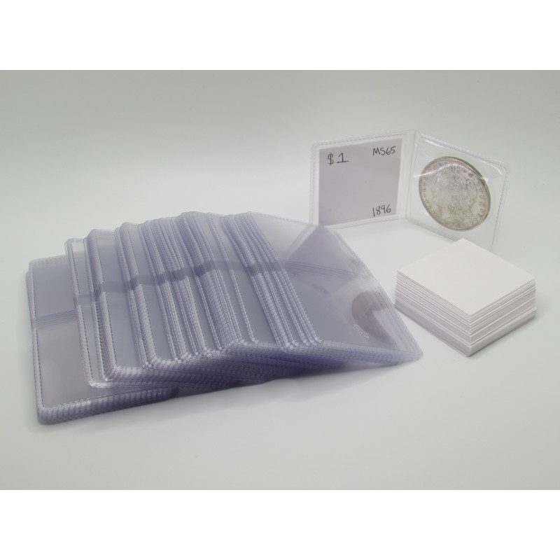 Plastic coin flips - 2x2" - Super Flips - PVC-free - choose quantity 25 ...