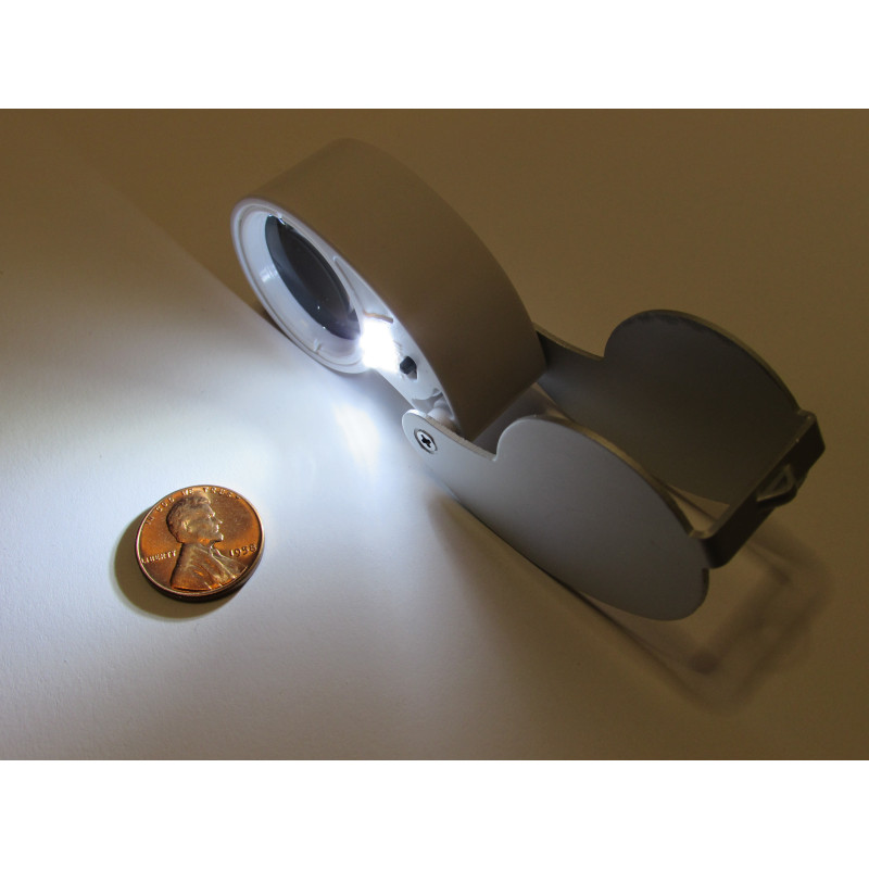 25mm Illuminated LED Loupe - Magnifier for Jewelry & Coins - 40X ...