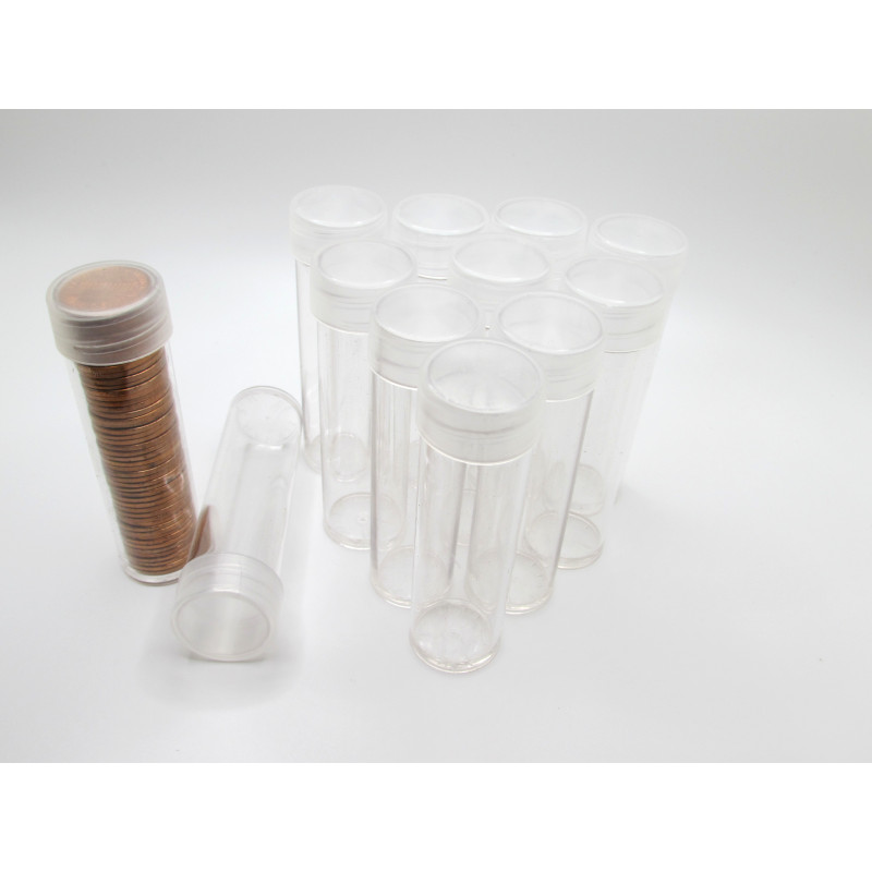 Whitman Cent (Penny) Coin Tubes - Pack of 5 / 10 / 20 - clear round ...