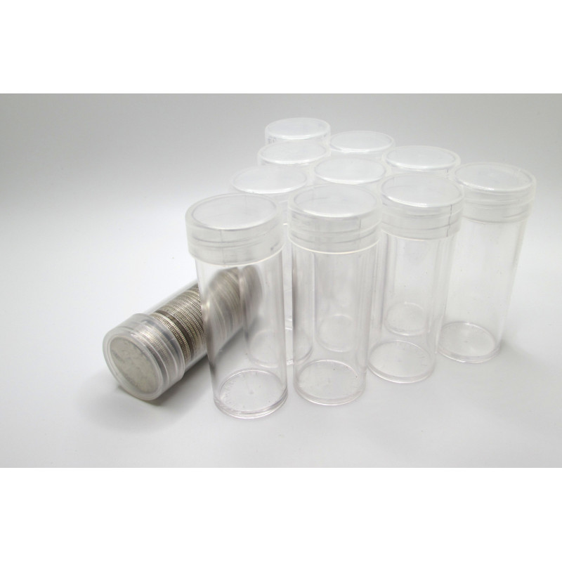 Whitman Quarter Coin Tubes - Pack of 5 / 10 / 20 - clear round, secure ...