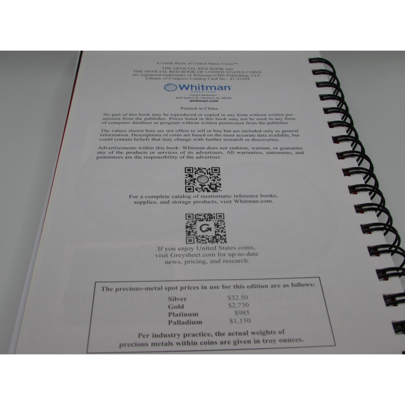 2026 United States Coins Red Book - Price Guide & Coin Values - spiral ...