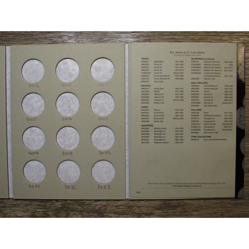 HE Harris coin folder for Half Dollars - blank DIY collection storage