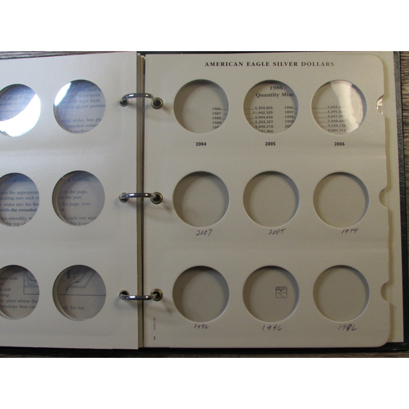 Littleton coin album for American Eagle Silver Dollars - 1986 onwards ...