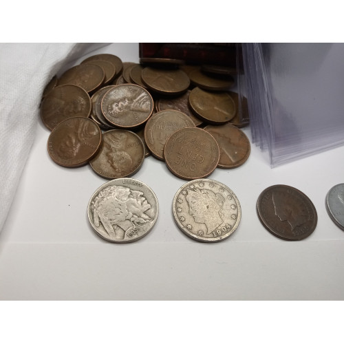 Coin Collecting Starter Kit - 35 old coins / 1800s penny + silver dime ...