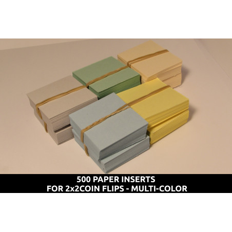 500 Paper Inserts for 2x2 coin flips - multicolor - safe for coins ...