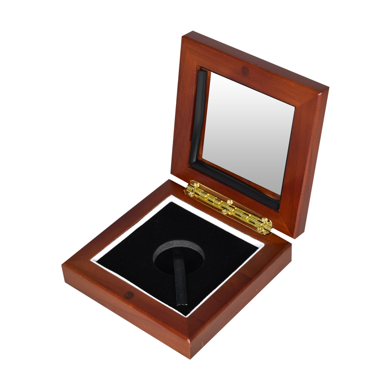 Wooden Display Box for single coin with glass top - with capsule ...