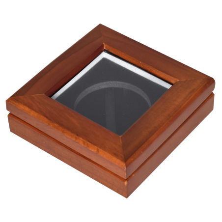 Wooden Display Box for single coin with glass top - with capsule ...