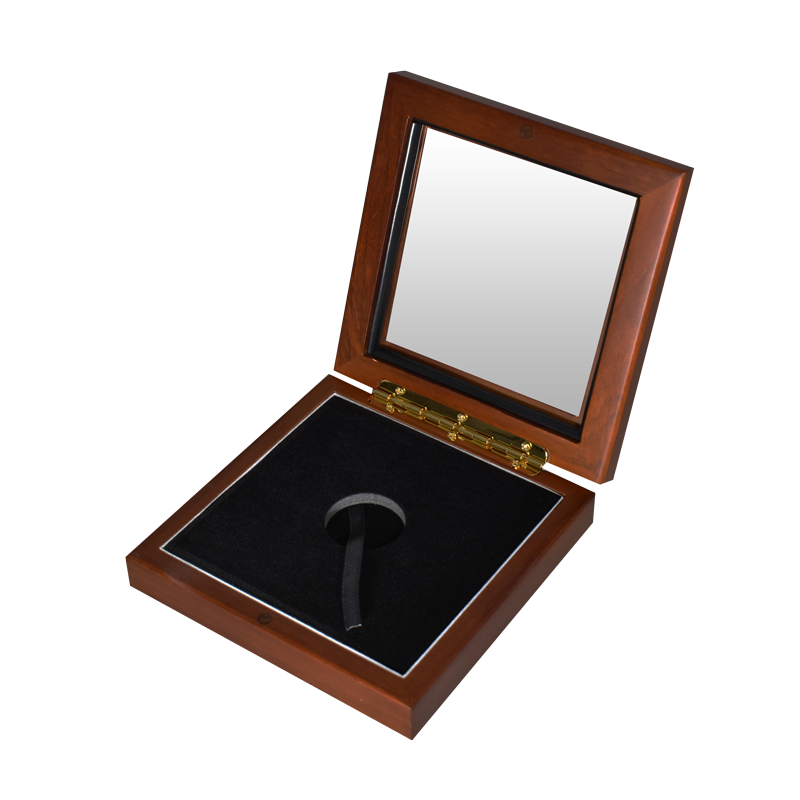 Wooden Display Box for single coin with glass top - with capsule ...