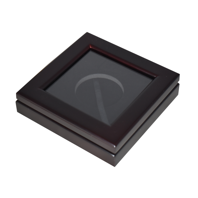 Single Challenge Coin Wood Presentation Display Box - with glass top ...