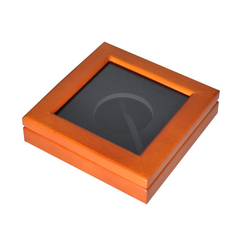 Single Challenge Coin Wood Presentation Display Box - with glass top ...