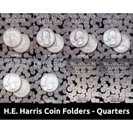 H.E. Harris Coin Folders for US Quarters - Standing Liberty, Washington ...