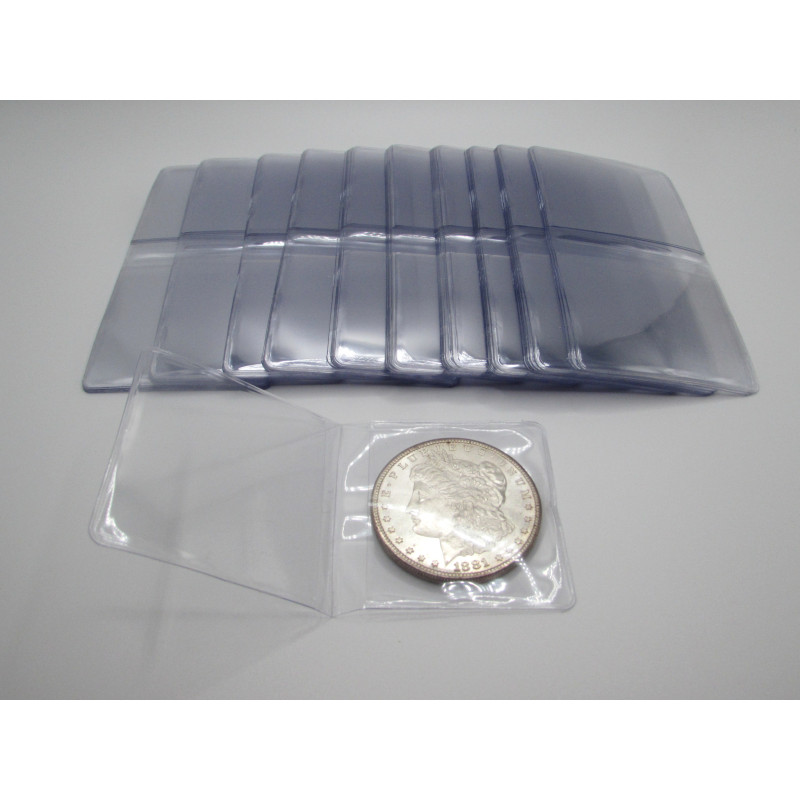 Plastic double pocket coin flips - 2x2" safe for storage - no PVC ...